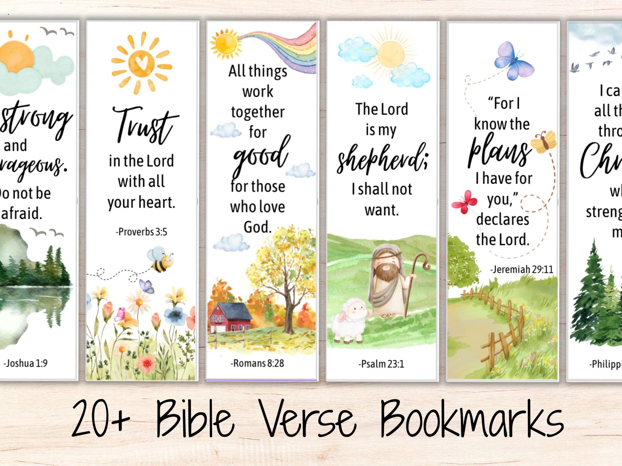 Top 20 Scriptures to Keep Close By + Printable Bible Verse Bookmarks ...