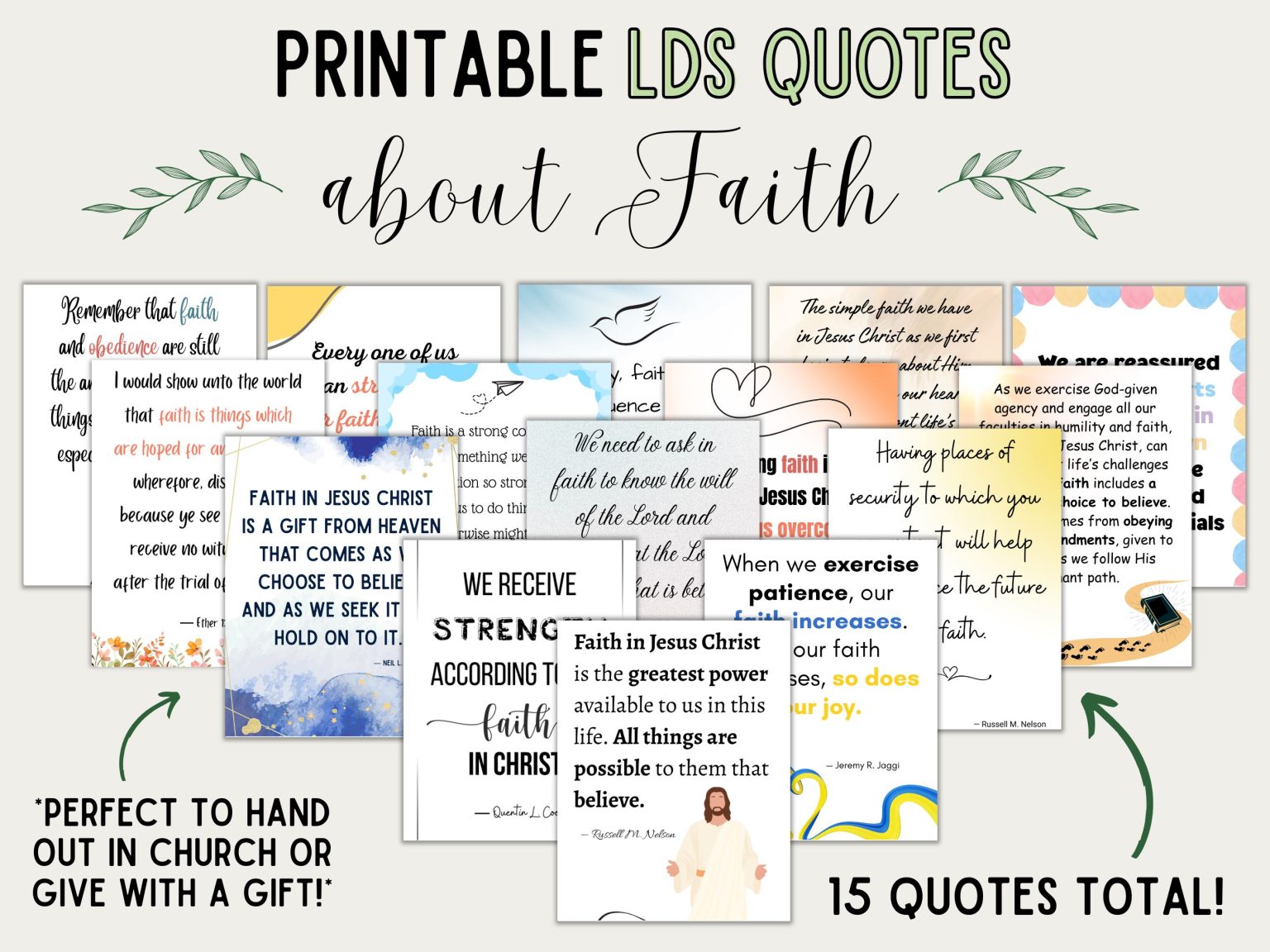 Top 15 LDS Quotes About Faith with Printable Cards - The Wonderful ...