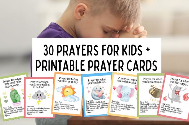 Top 30 Prayers for Kids + Printable Prayer Cards for Kids to Help Them ...