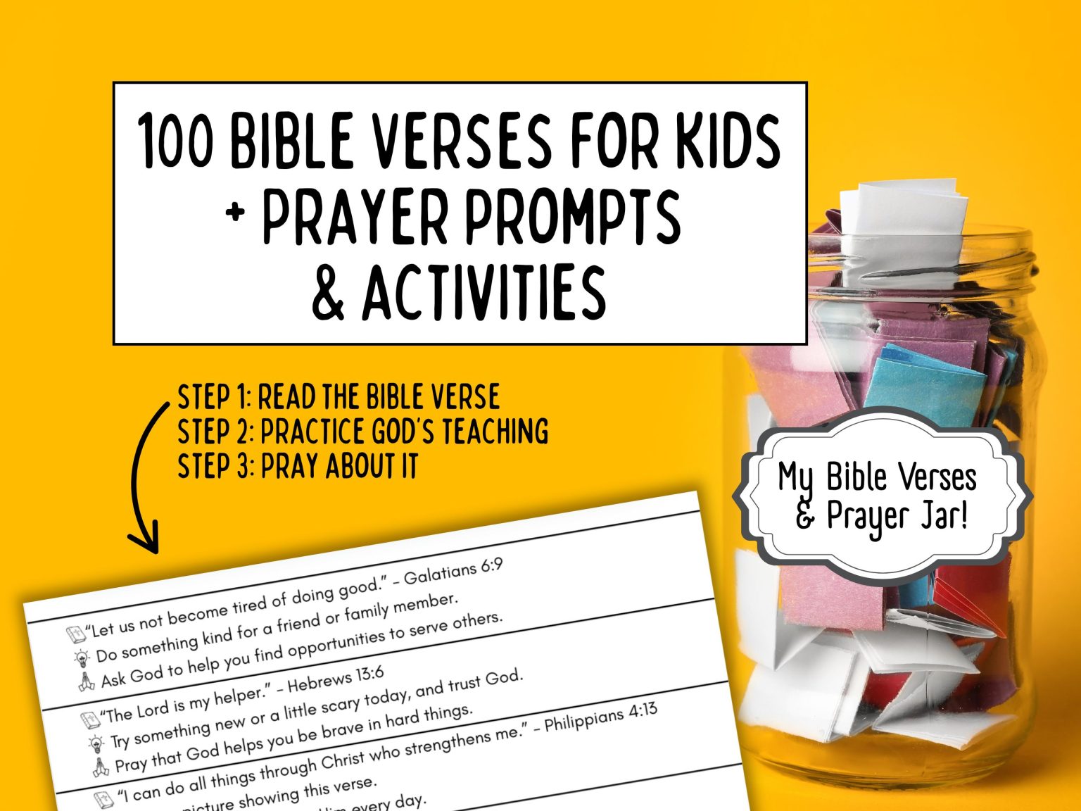 100 Bible Verses for Kids with Related Activities & Prayer Prompts ...